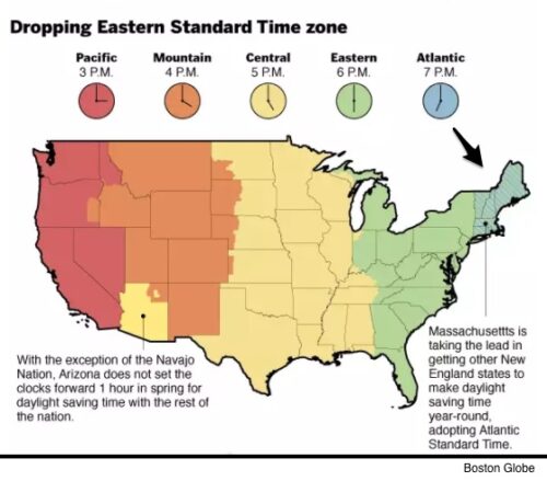 The Time Zone Changes That Massachusetts Might Make