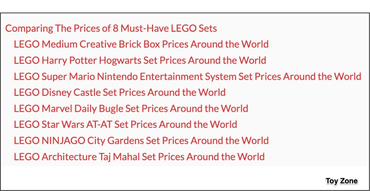 Comparing LEGO Prices Globally, We Find Huge Differences