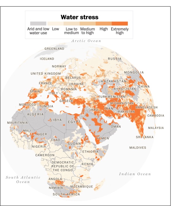 Where Water Stress Is a Worry